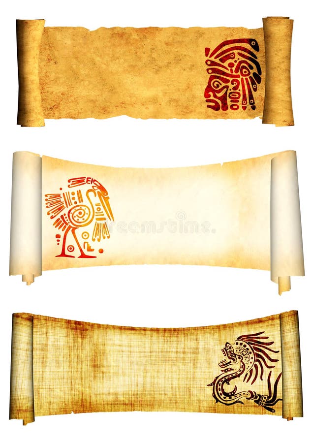 Scrolls with American Indian Traditional Patterns Stock Illustration ...