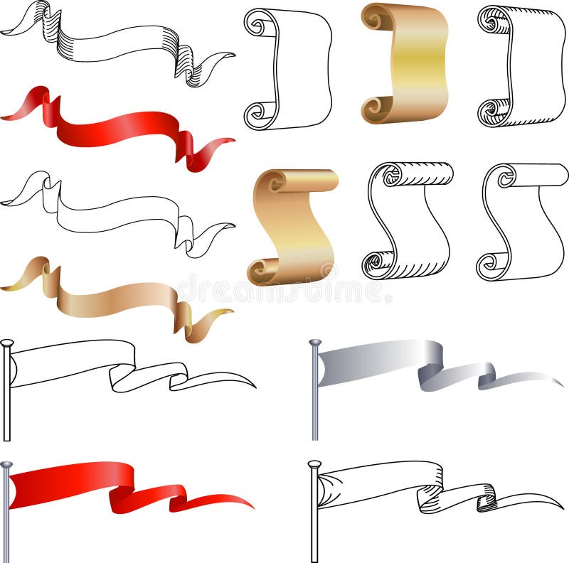 Scrolls and banners stock vector. Illustration of design - 854008