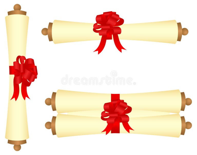 Paper Scroll Tied Bow Stock Illustrations – 132 Paper Scroll Tied Bow ...