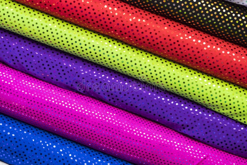 Scrolls Rolls Colored Colorful Fabric Stock Photo - Image of pile ...