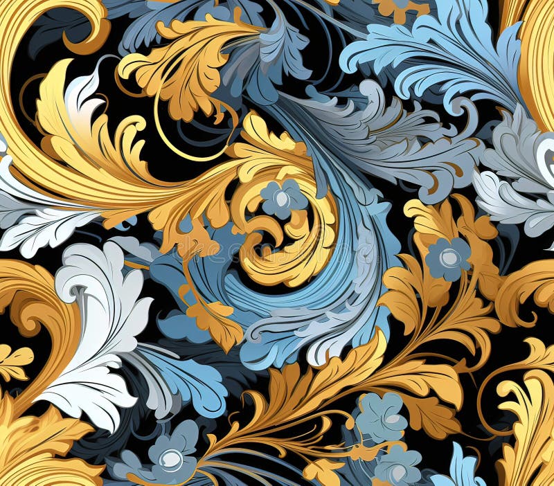 Scrollwork, Fabric Pattern, Seamless Pattern. Stock Illustration ...