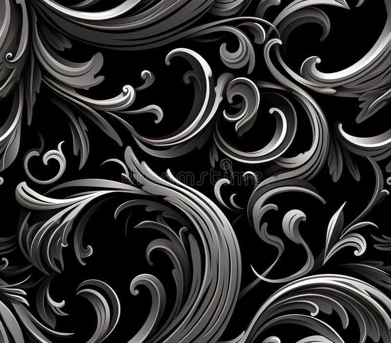 Scrollwork, Fabric Pattern, Seamless Pattern. Stock Illustration ...