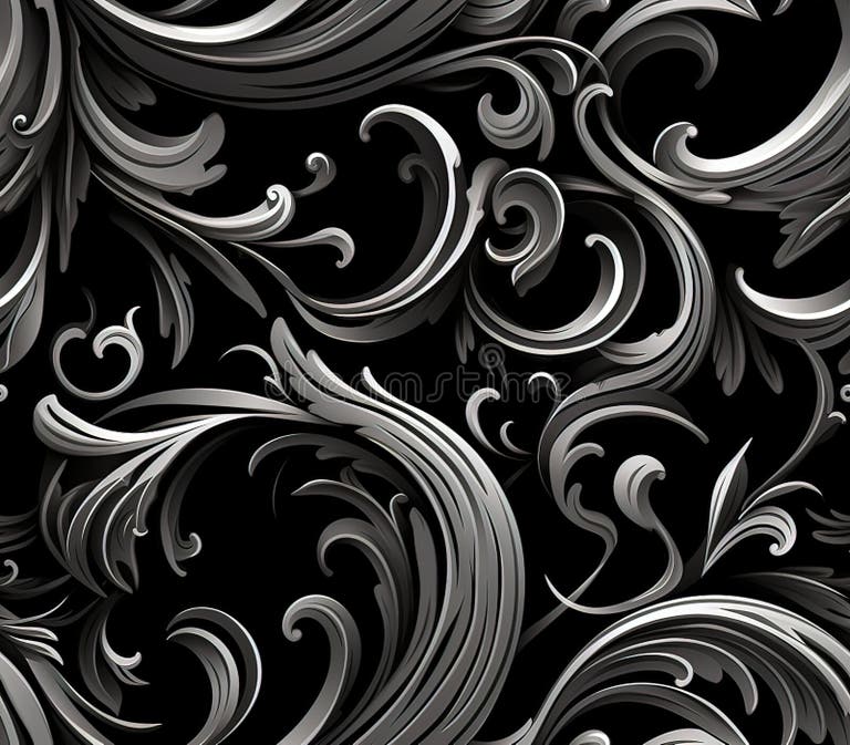 Scrollwork, Fabric Pattern, Seamless Pattern. Stock Illustration ...