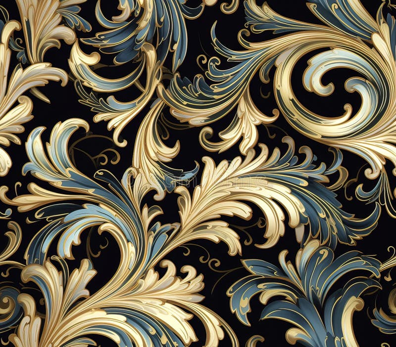 Scrollwork, Fabric Pattern, Seamless Pattern. Stock Illustration ...