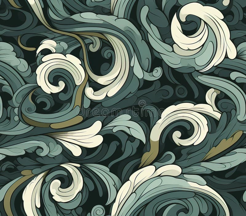 Scrollwork, Fabric Pattern, Seamless Pattern. Stock Illustration ...