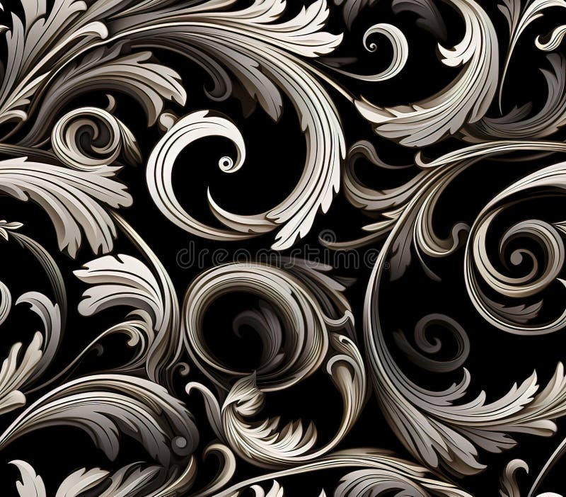 Scrollwork, Fabric Pattern, Seamless Pattern. Stock Illustration ...