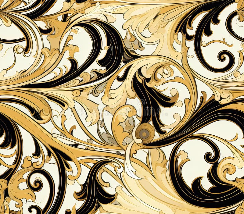 Scrollwork, Fabric Pattern, Seamless Pattern. Stock Illustration ...