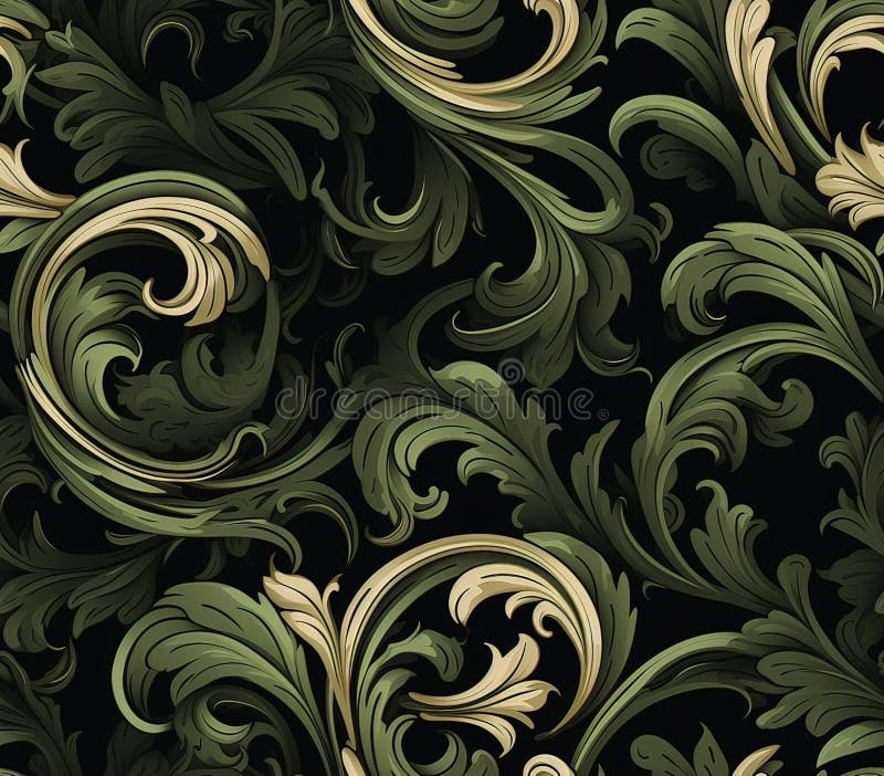 Scrollwork, Fabric Pattern, Seamless Pattern. Stock Illustration ...