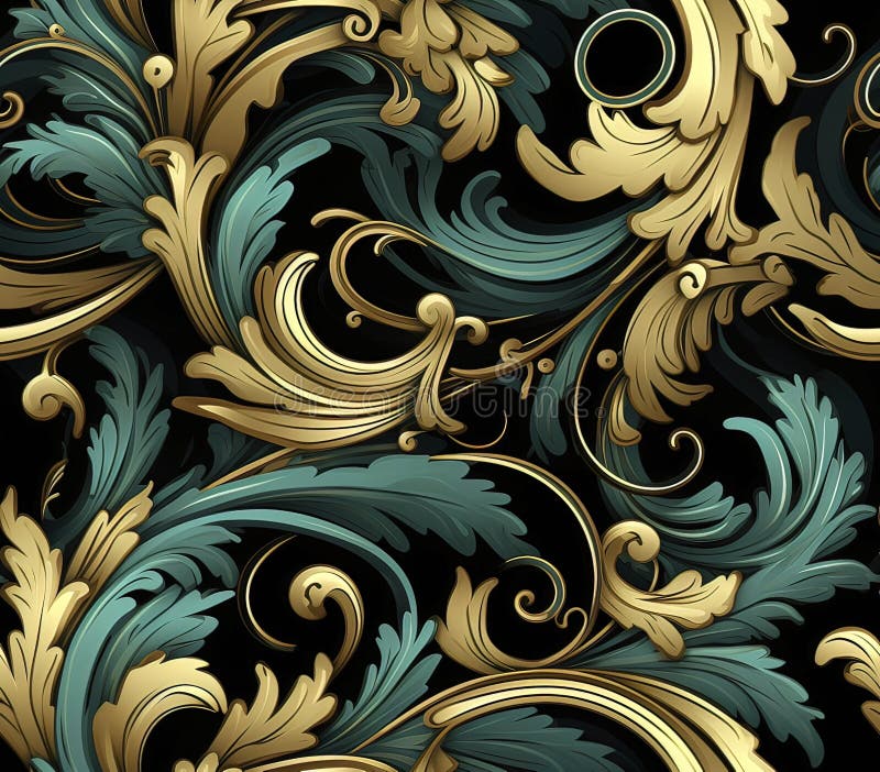 Scrollwork, Fabric Pattern, Seamless Pattern. Stock Illustration ...