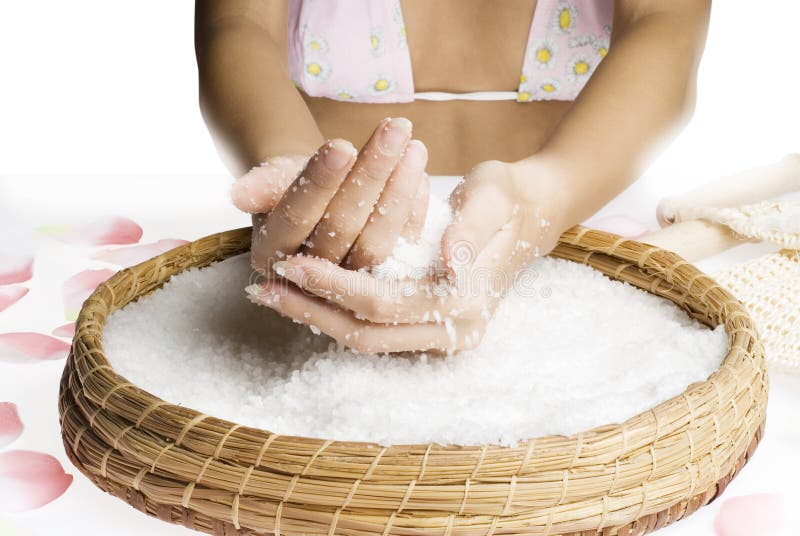 Scrub hands with salt stock photo. Image of health, mineral - 4868424