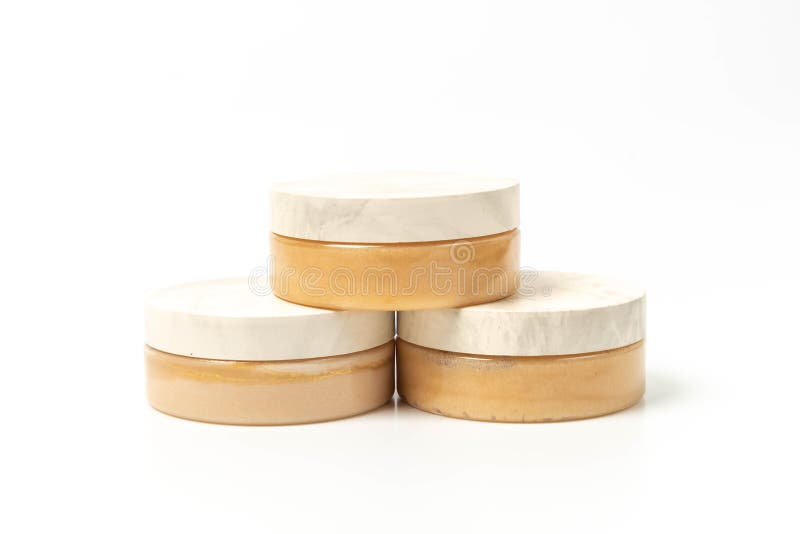 Scrub jar on white stock photo. Image of texture, organic - 126304828