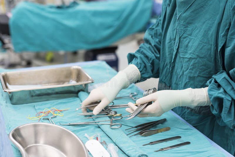 Scrub Nurse Prepare Medical Instruments Stock Image - Image of ...