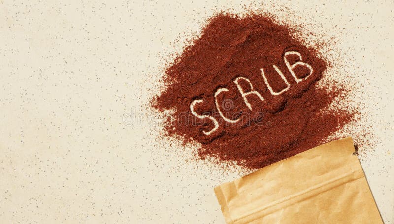 Scrub Texture. Grounded Coffee Top View. Stock Image - Image of ...