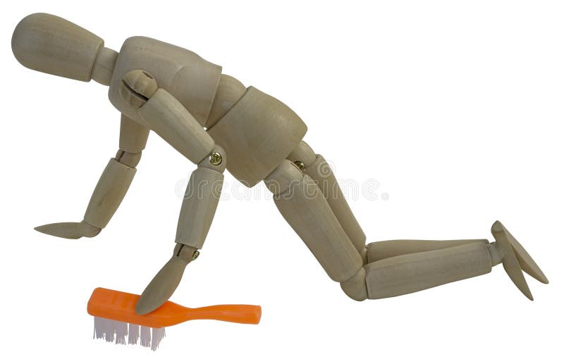 Using a Scrub Brush To Scrub the Floor Stock Photo - Image of scrub ...