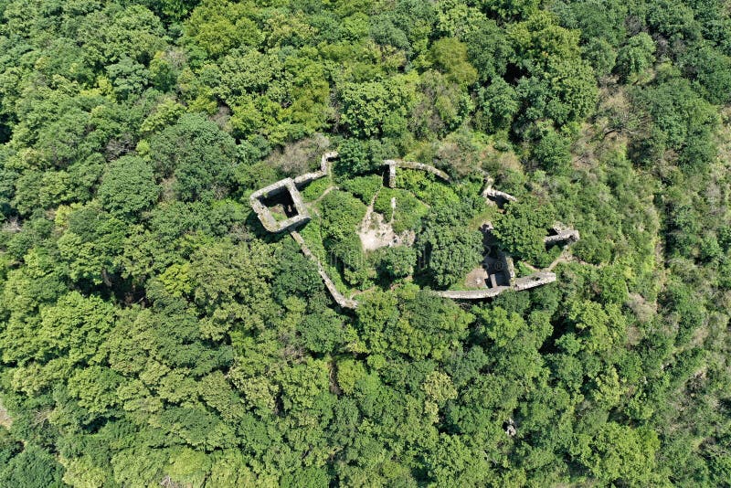 Scrubby Walls of Castle in the Forest Stock Image - Image of rampart ...