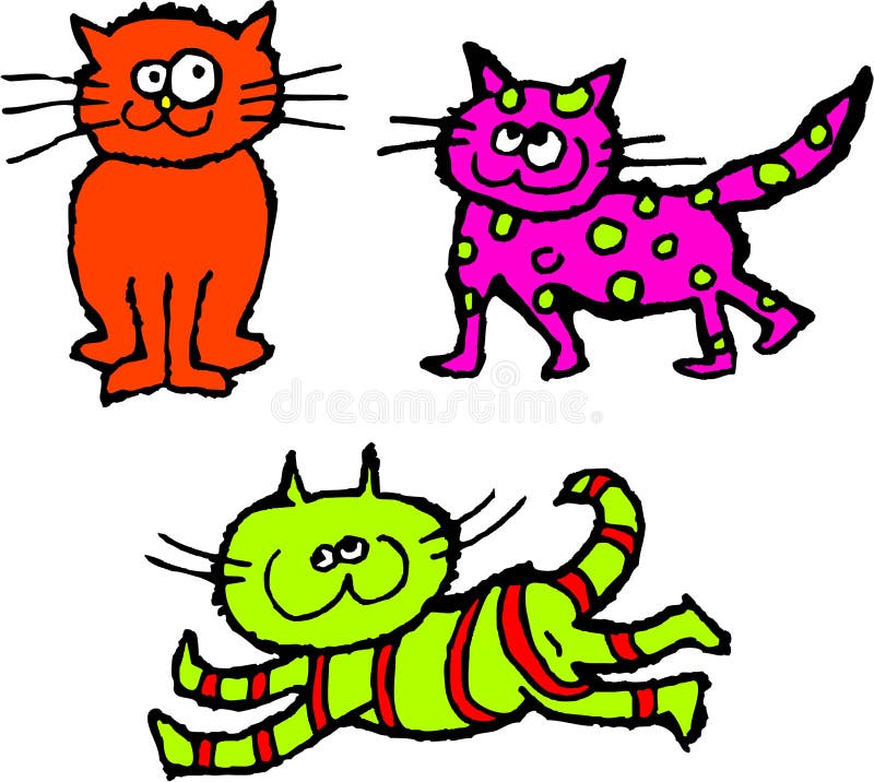 Scruffy cats stock vector. Illustration of group, pets - 6862231