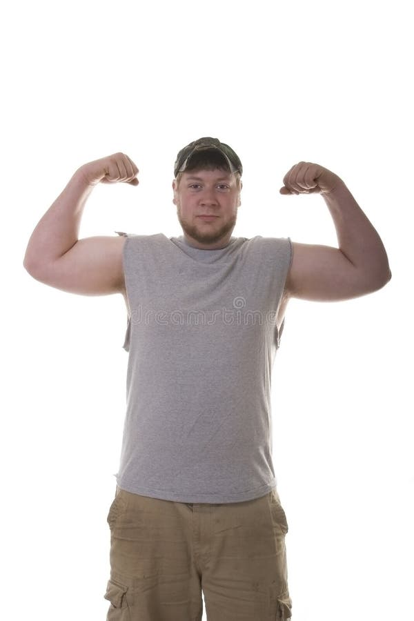 Scruffy Man Showing Muscles Stock Image - Image of male, stout: 4789827