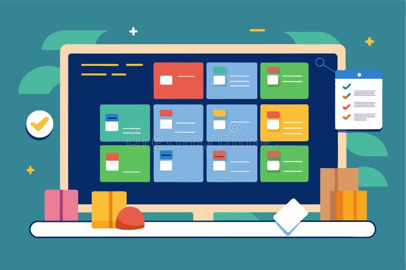 A Scrum Board Displays Colorful Task Cards, Facilitating Team ...