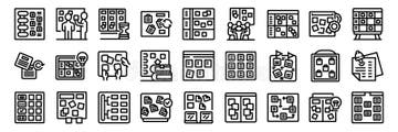 Scrum Board Icons Set. Project Managers are Using Agile Methodology for ...