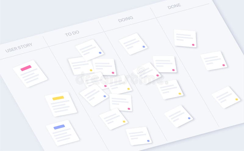 Scrum board methodology stock illustration. Illustration of task ...