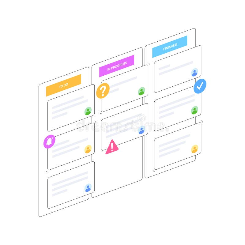 Scrum board methodology stock vector. Illustration of software - 254712793