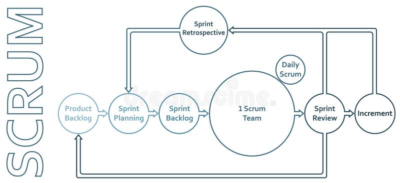 Scrum Framework Development Process Diagram Software Ontwikkelaars ...
