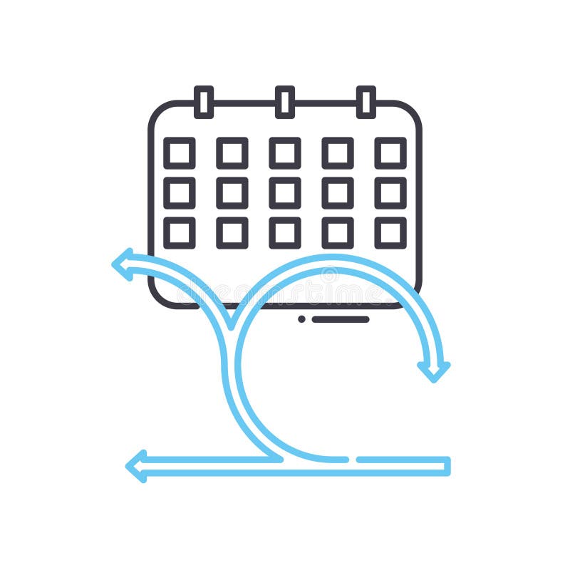 Daily Scrum Line Icon Outline Symbol Vector Illustration Concept