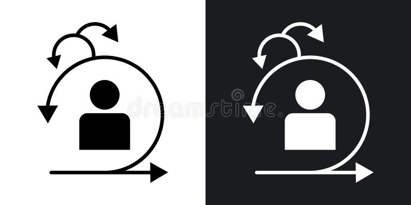 Scrum Master Thin Line Vector Icon Set Stock Illustration ...