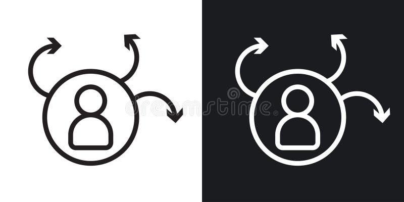 Scrum Master Thin Line Vector Icon Set Stock Illustration ...