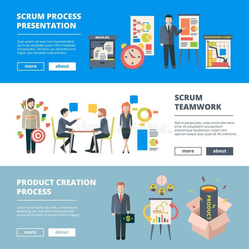 Scrum Processes. Teamwork Agile Sprints Software Production ...
