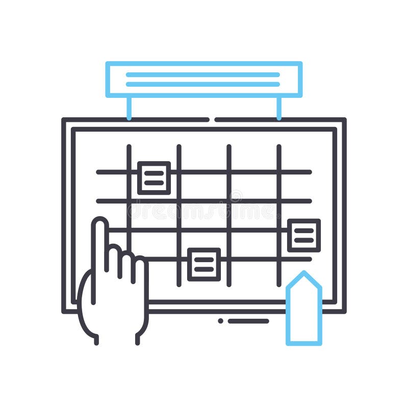 Scrum Task Board Line Icon, Outline Symbol, Vector Illustration ...