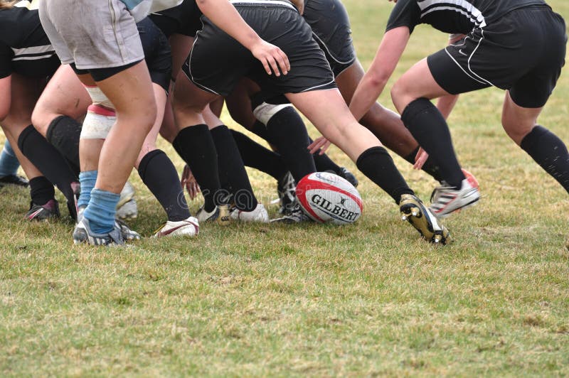 A Scrum in a Women S College Rugby Match Editorial Stock Image - Image ...