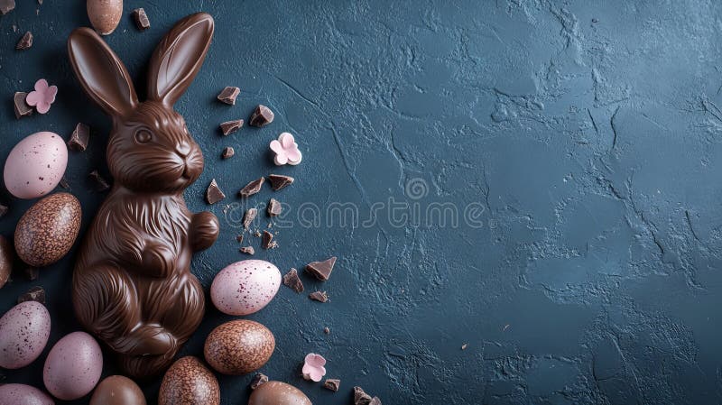 Scrumptious Chocolate Easter Eggs, a Bunny, and Sweets Arranged on a ...