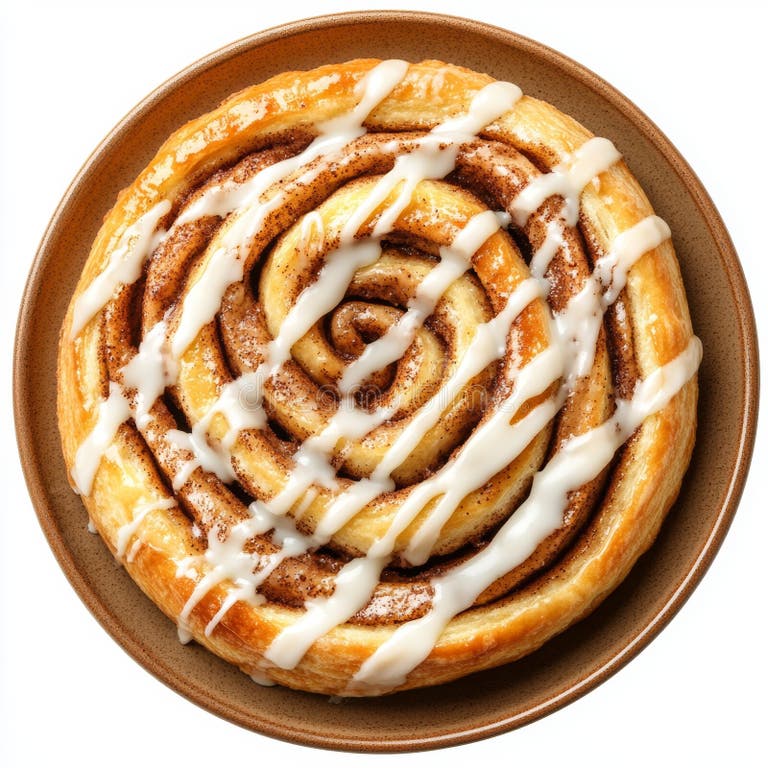 A Scrumptious Cinnamon Roll Set on a White Background Stock Photo ...
