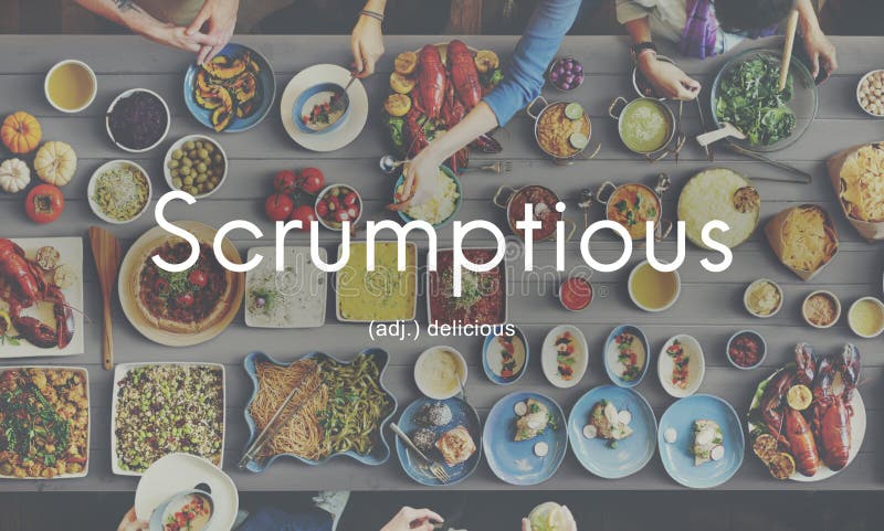 Scrumptious Delicious Appetizing Food Graphic Concept Stock Image ...