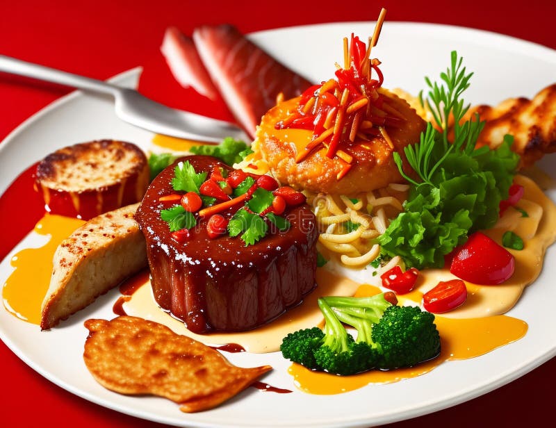 A Scrumptious Delight: Delectable Food on a Plate Image AI-Generated ...