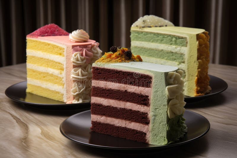 Scrumptious 3-layer Cake, with Each Layer Made of Different Flavors and ...