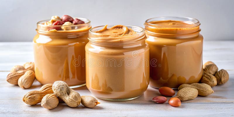 Scrumptious Peanut Butter Jars a Nighttime Still Life Masterpiece on a ...
