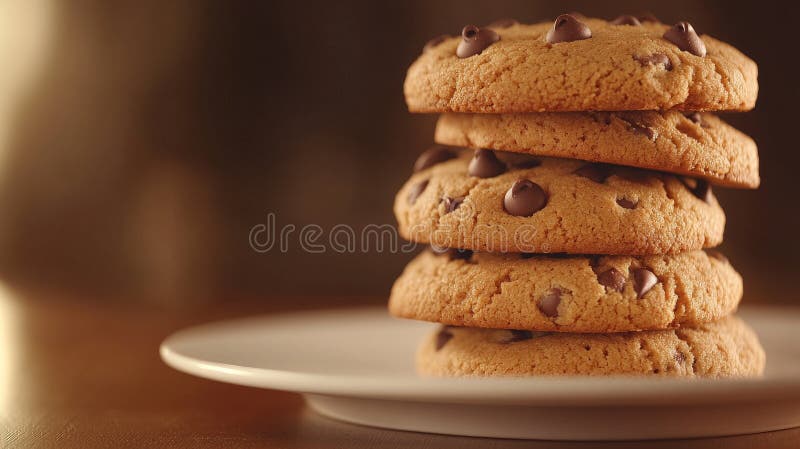 A Scrumptious Pile of Handmade Chocolate Chip Cookies Stock Image ...