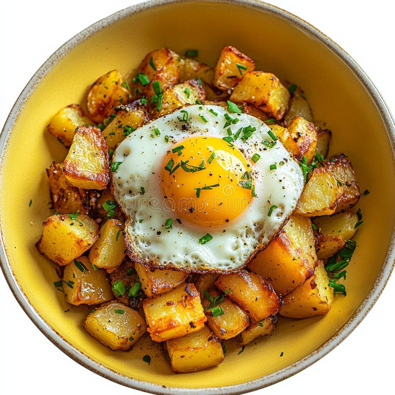 A Scrumptious Serving of Fried Eggs and Hash Browns, Highlighted on a ...