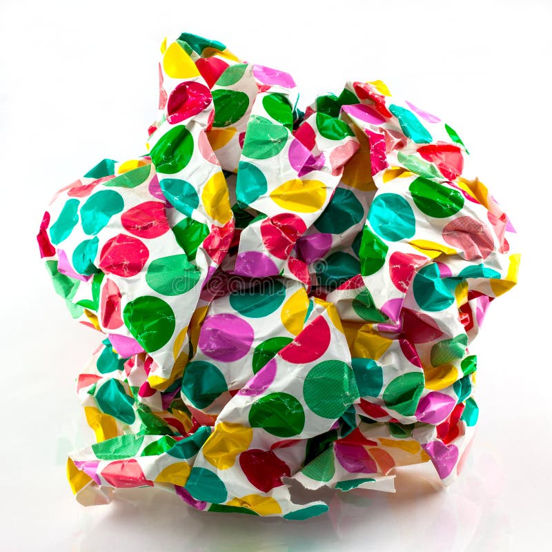 Scrunched paper ball stock photo. Image of material, creased - 70713720