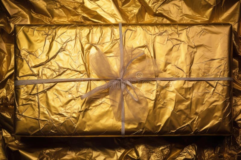 Scrunched Up Metallic Gift Wrap Under Low Light Stock Photo - Image of ...
