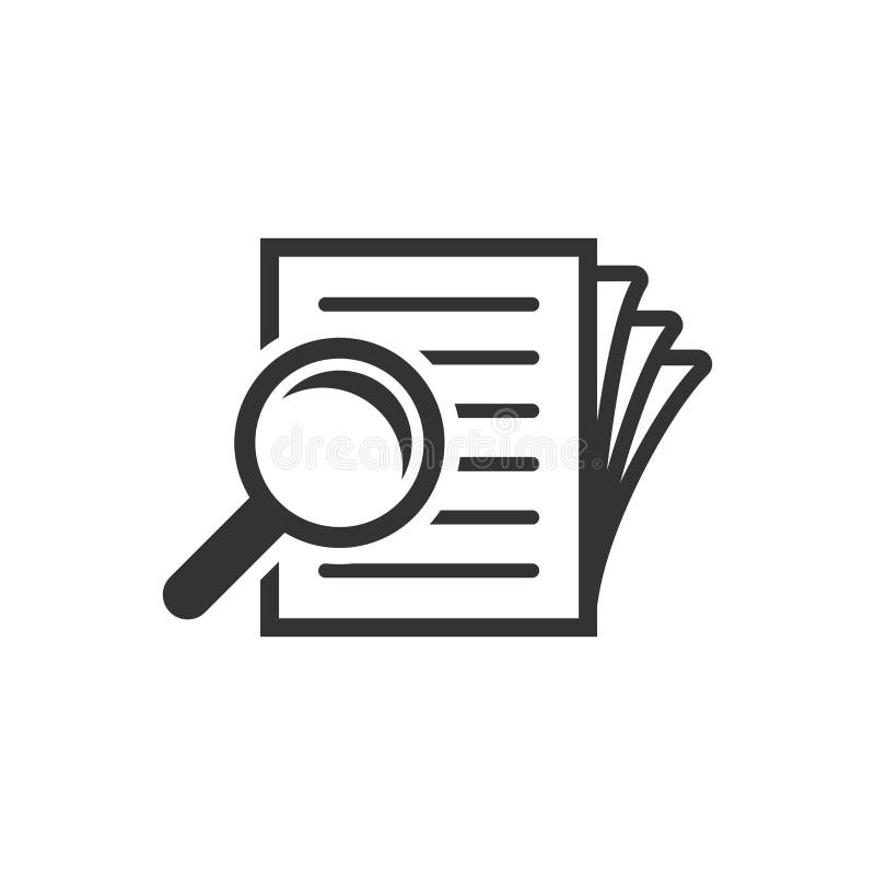 Scrutiny Document Plan Icon in Flat Style. Review Statement Vector ... Scrutiny Document Plan Icon in Flat Style. Review Statement Vector ...