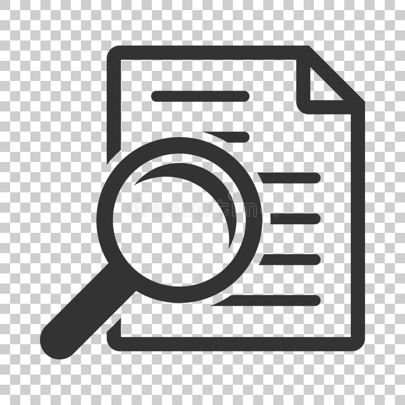 Scrutiny Document Plan Icon in Flat Style. Review Statement Vector ...