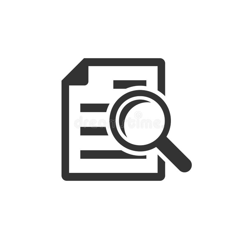 Scrutiny Document Plan Icon in Flat Style. Review Statement Vector ...