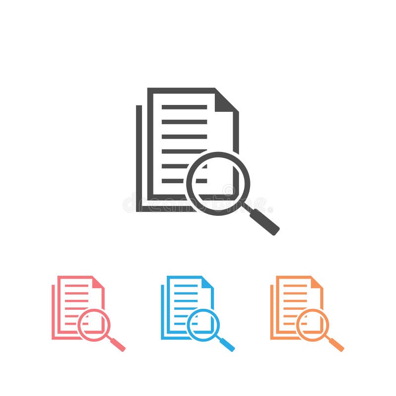 Scrutiny Document Plan Line Icon Set in Flat Style. Review Statement ... Scrutiny Document Plan Line Icon Set in Flat Style. Review Statement ...
