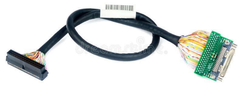 SCSI data cable over white stock image. Image of background - 10266963