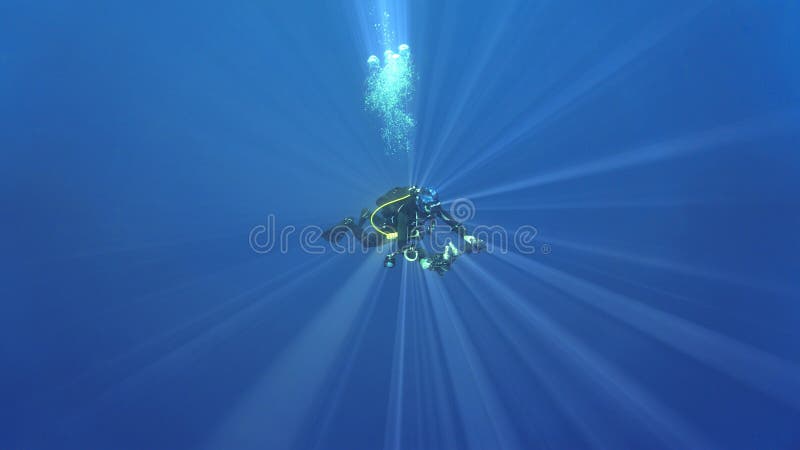 Floating in Rays of Light the Big Blue Sea Editorial Image - Image of ...