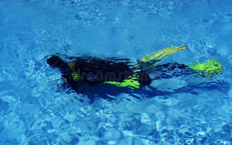 Scuba Diver Diving in Pool stock image. Image of diver - 20672825
