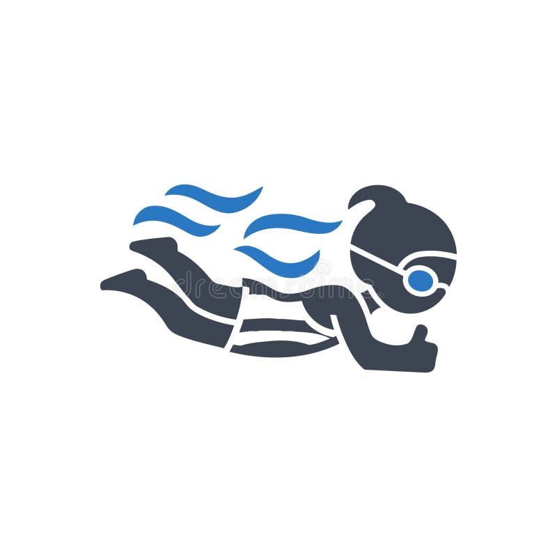 Scuba Diver Icon stock vector. Illustration of icon - 384691174